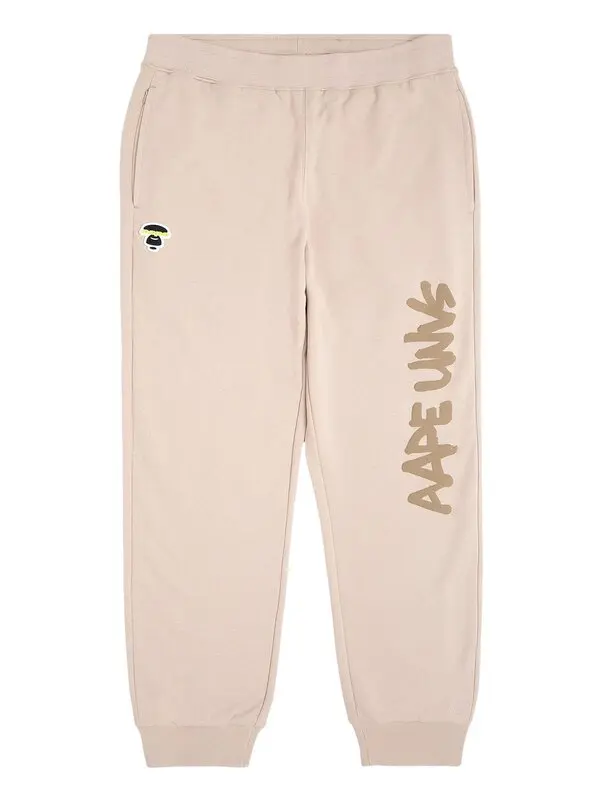 AAPE Moonface Patch Sweatpants 'beige/grey - Tan
