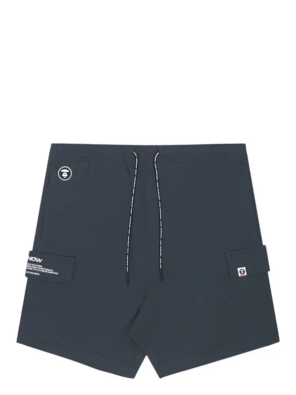 AAPE BY *A BATHING APE Moonface Drawstring Sweat Shorts /blue - Grey