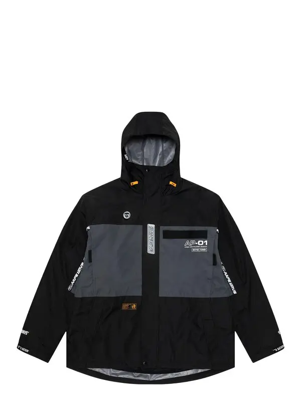 AAPE Moonface Convertible Utility Hooded Jacket - Black
