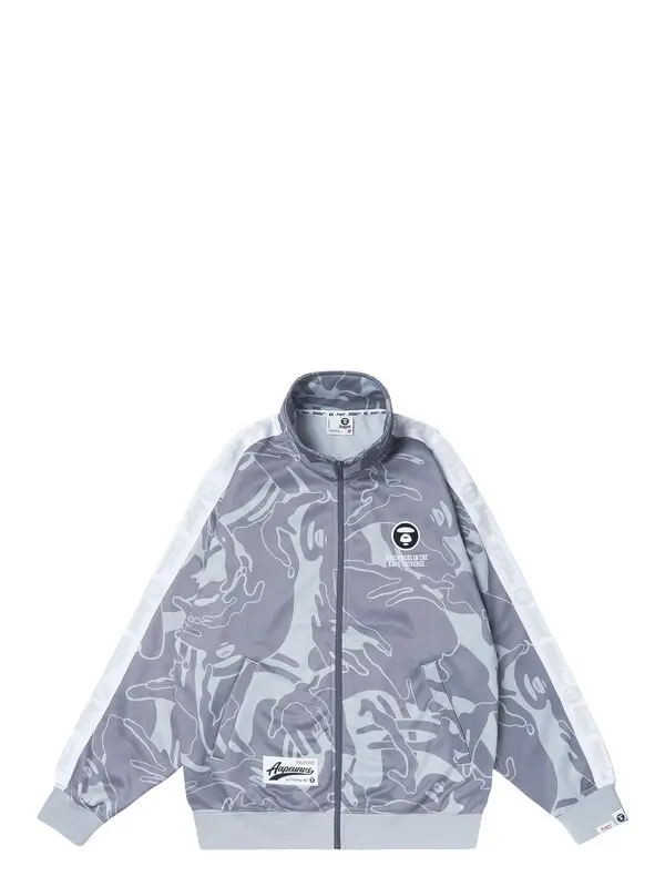 AAPE BY *A BATHING APE Moonface Embroidered Track Jacket /multi - Grey