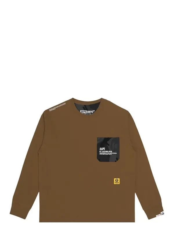 AAPE Moonface Reversible Camo Long-sleeve Tee /light - Brown