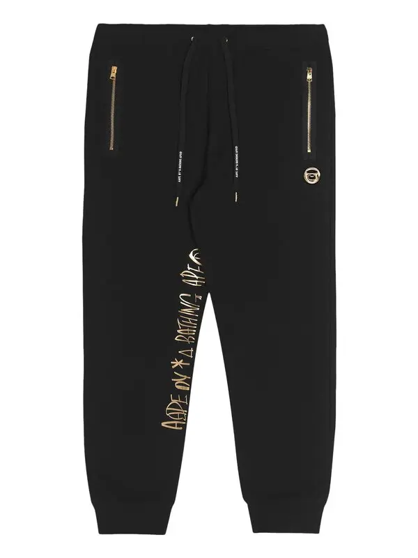 AAPE BY *A BATHING APE Moonface Printed Sweatpants - Black