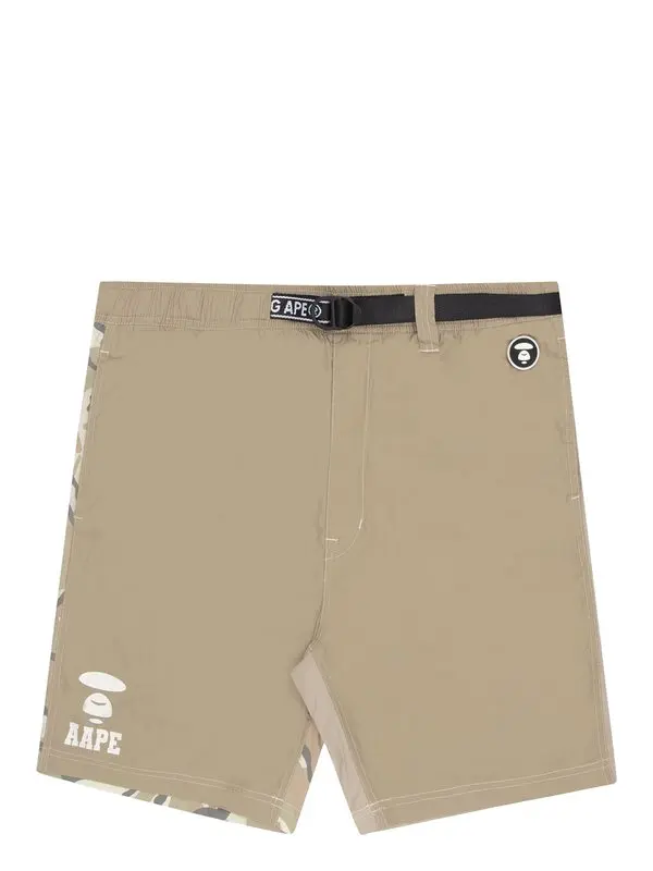 AAPE Moonface Belted Camo Shorts 'beige - Tan