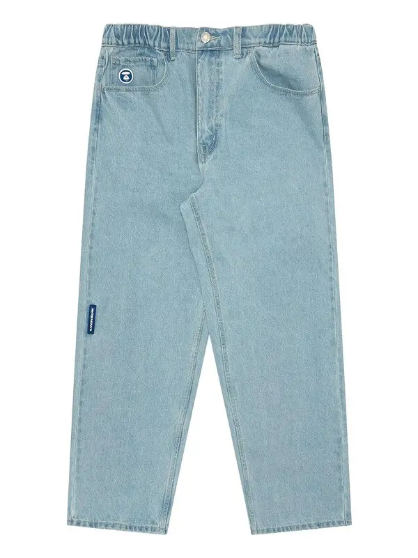 AAPE BY *A BATHING APE Moonface Patch Relaxed Jeans /light - Blue