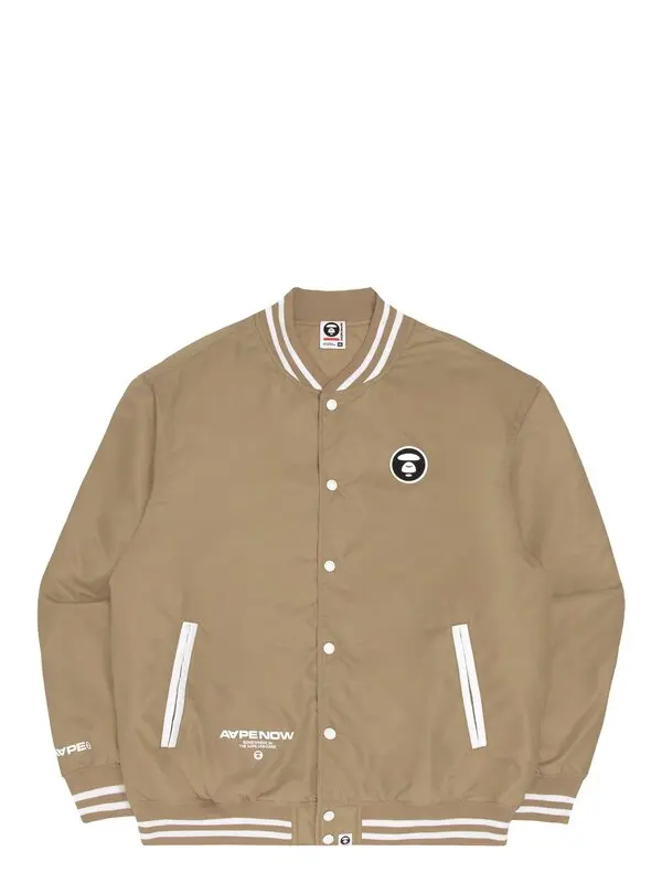 AAPE Moonface Printed Bomber Jacket 'beige/dark - Tan