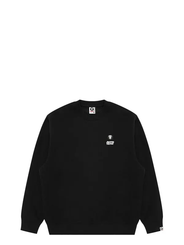 AAPE BY *A BATHING APE Now Moonface Crew Neck Sweatshirt - Black