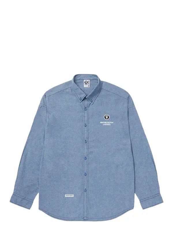 AAPE BY *A BATHING APE Moonface Patch Button-down Shirt - Blue