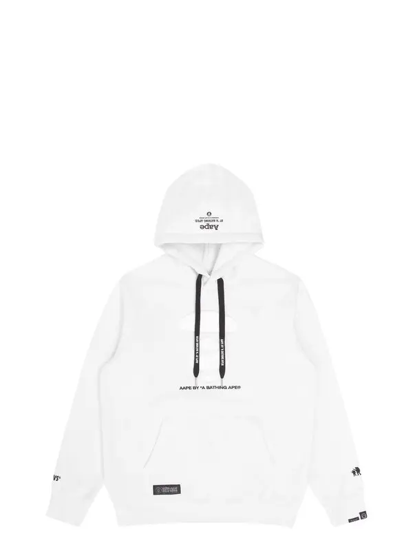 AAPE BY *A BATHING APE Moonface Embossed Relaxed Hoodie - White