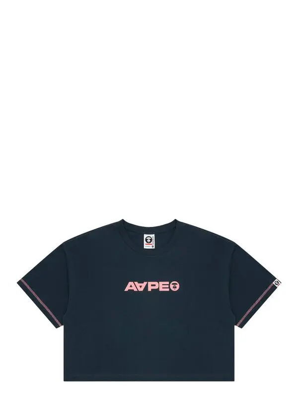 AAPE Moonface Cropped Tee /blue - Grey