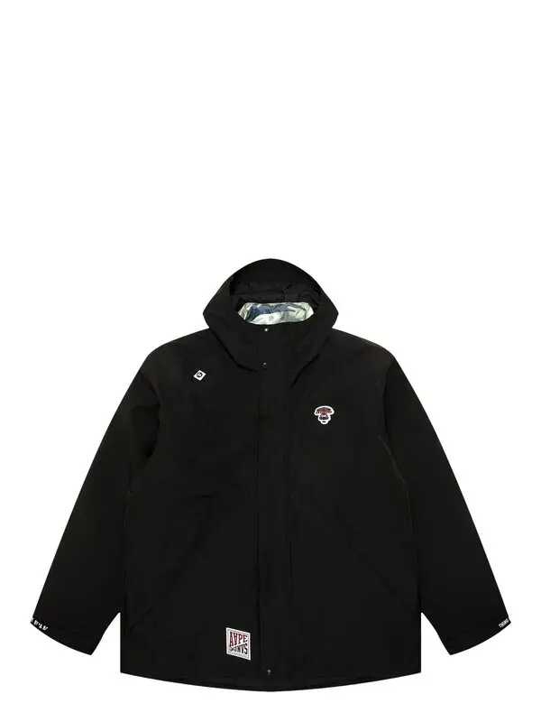 AAPE BY *A BATHING APE Moonface Logo Hooded Down Jacket - Black