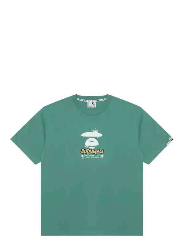 AAPE Unvs Moonface Graphic Tee /yellow - Blue