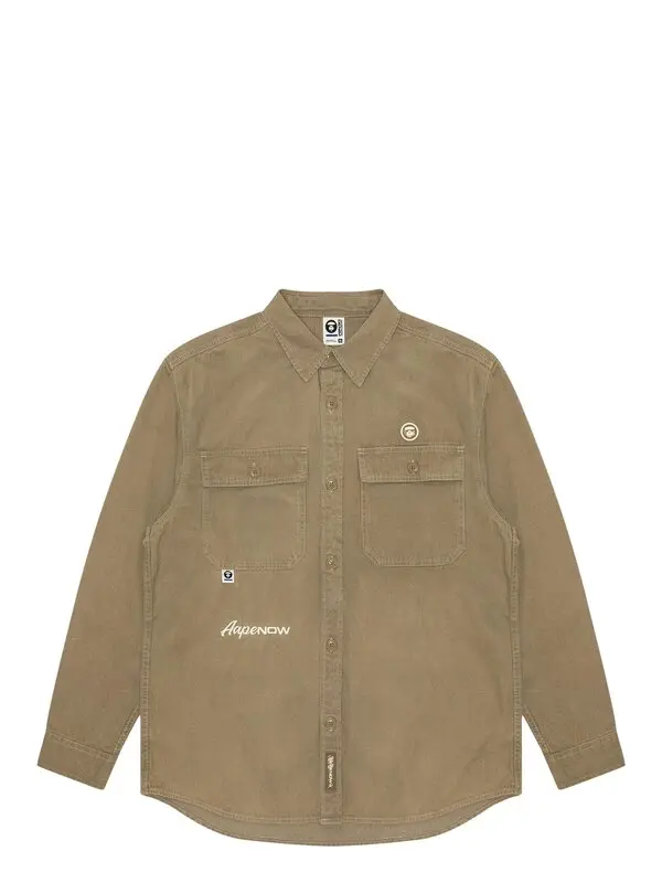 AAPE BY *A BATHING APE Moonface Patch Pockets Shirt 'beige - Tan