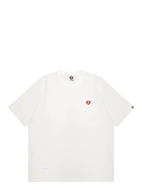 AAPE Moonface Heart Patch Tee - White