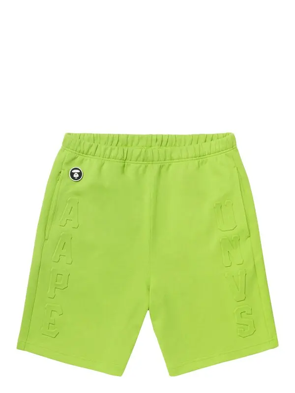 AAPE BY *A BATHING APE Moonface Logo Embossed Sweat Shorts /beige - Green
