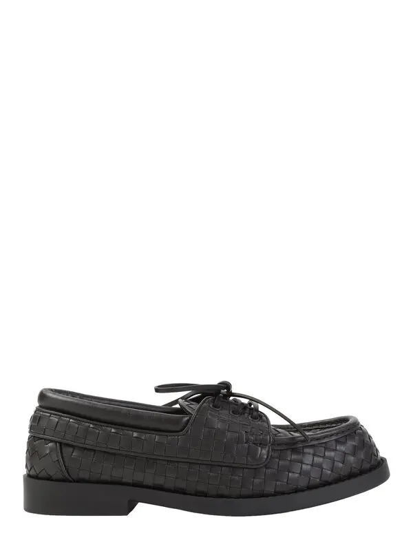 Bottega Veneta Pier Intrecciato Boat Shoes - Brown