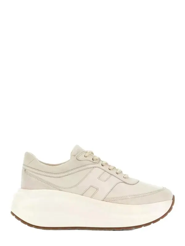 Hogan H696 Panelled Leather Sneakers - Neutrals