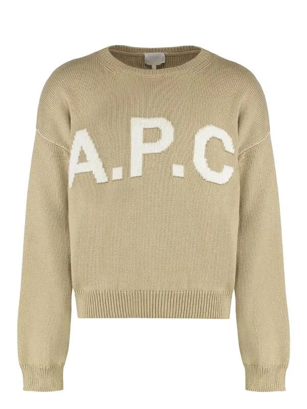 A.p.c. Logo Knit Sweater - Beige