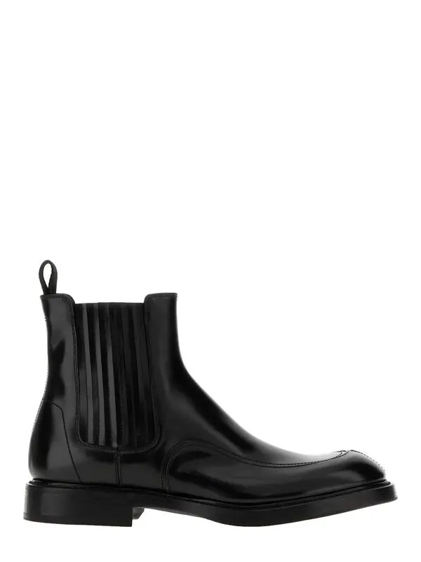 Dolce & Gabbana Mini Leather Ankle Boots - Black