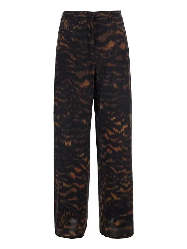 Momoni High-waist Silk & Elastane Straight-leg Pants - Black