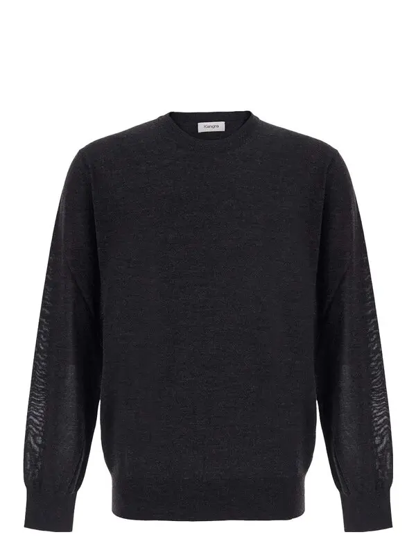 KANGRA Merino Extrafine Crew Neck Long Sleeve Jersey Top For - Brown