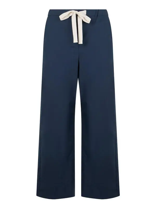 Max Mara Loose Cotton Pants - Blue