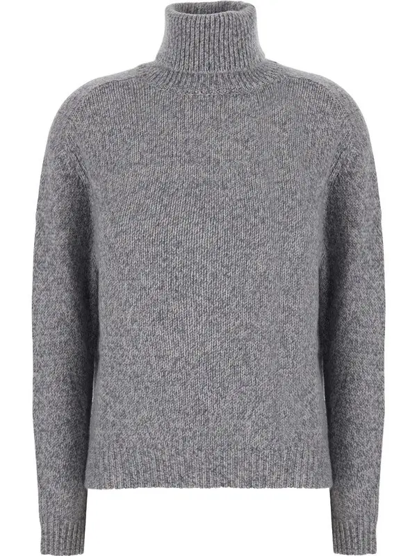 SOLOCASCMIR High-neck Jersey Pull With Long Sleeves - Grey