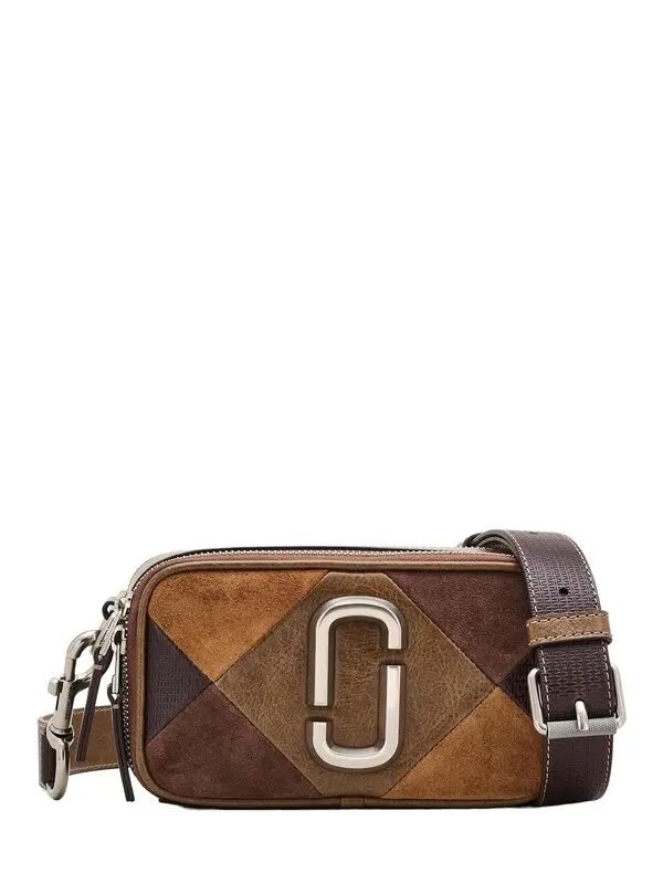 Marc Jacobs The Suede Patchwork Snapshot Bag - Brown Multi