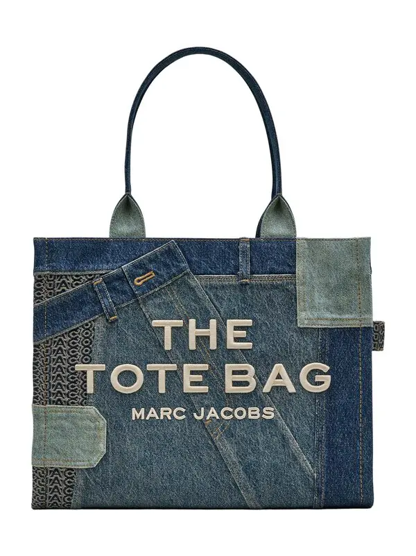 Marc Jacobs The Deconstructed Denim Large Tote Bag - Indigo Multi