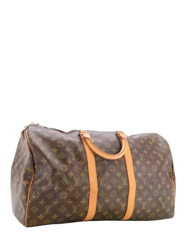 LOUIS VUITTON Keepall Bag Monogram Canvas 50 Travel Bag - Brown