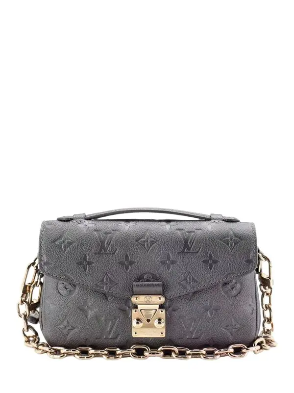 LOUIS VUITTON Pochette Metis Monogram Empreinte Leather East West Crossbody Bag - Grey