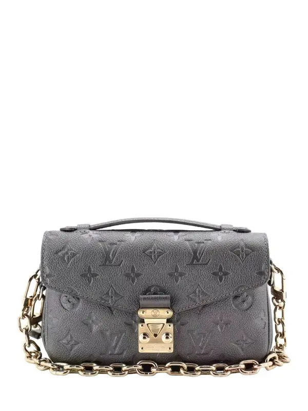 LOUIS VUITTON Pochette Metis Monogram Empreinte Leather East West Crossbody Bag - Grey