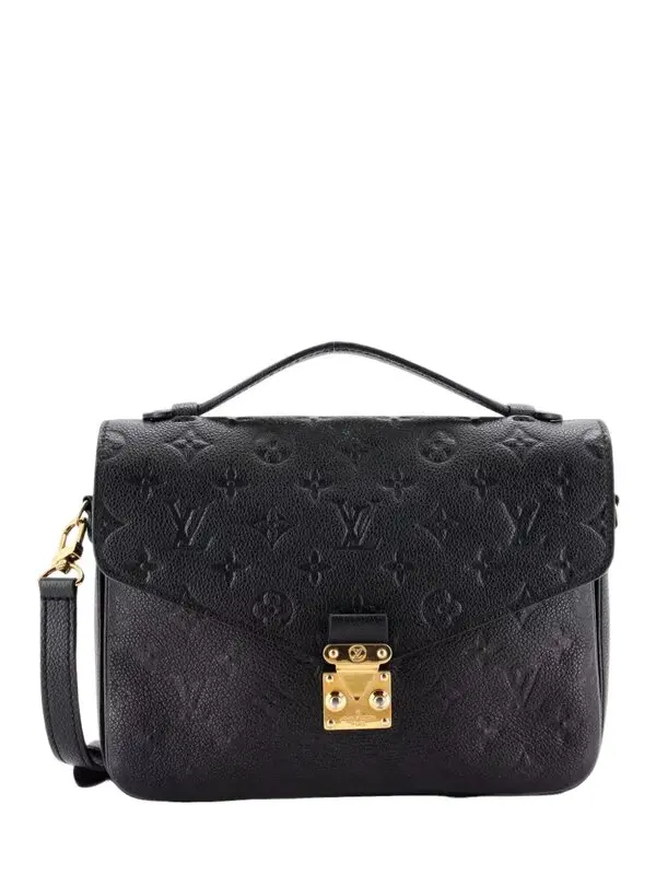LOUIS VUITTON Pochette Metis Monogram Empreinte Leather Crossbody Bag - Black