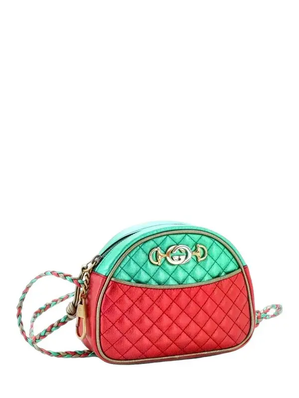 Gucci Trapuntata Camera Quilted Laminated Leather Mini Shoulder Bag - Multicolour