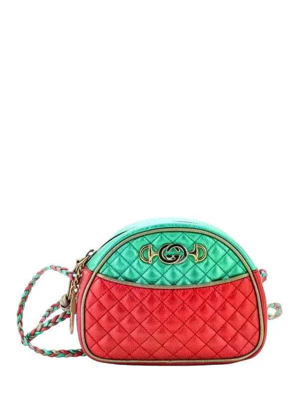 Gucci Trapuntata Camera Quilted Laminated Leather Mini Shoulder Bag - Multicolour