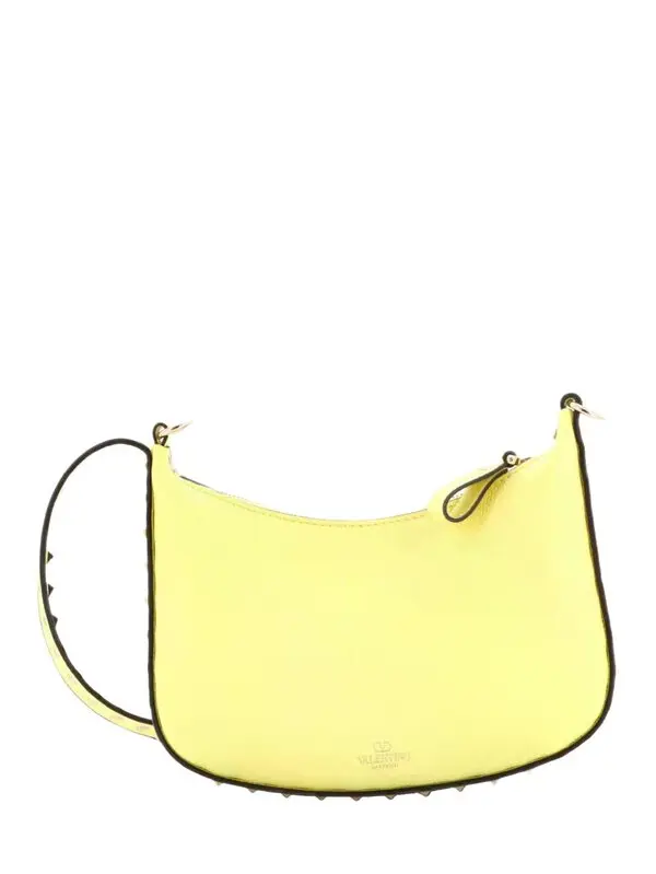Valentino Garavani Rockstud Zip Leather Mini Hobo Bag - Yellow