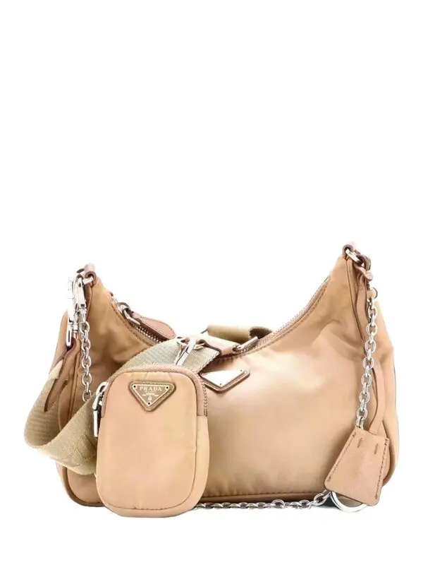 Prada Re-edition 2005 Shoulder Bag Tessuto Small Crossbody Bag - Neutrals