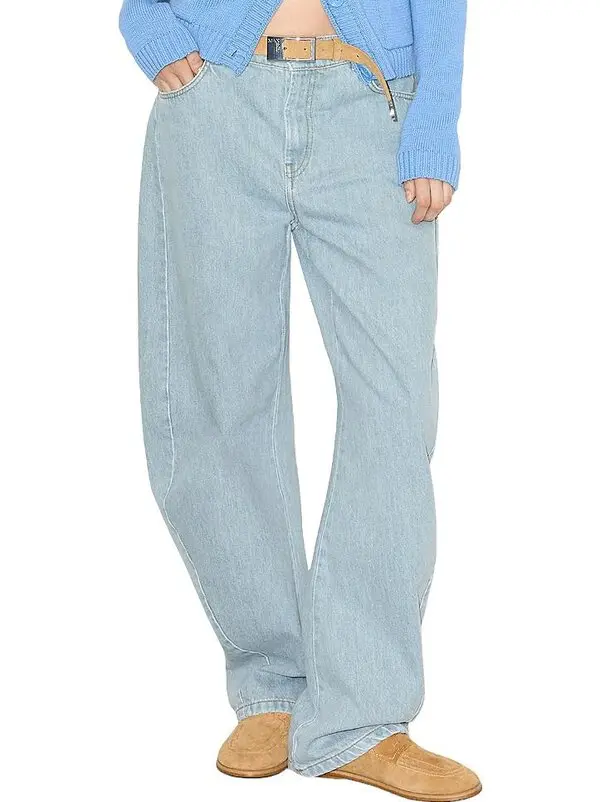 Max & Co. Mcocandtore Mid Rise Barrel Leg Jeans - Light Blue