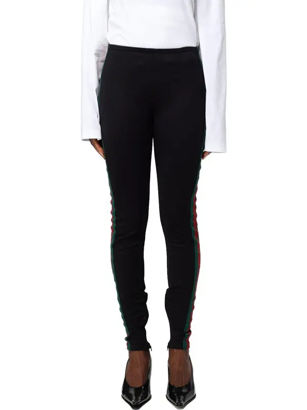 Gucci High-waisted Technical Jersey Leggings With Web Stripe - Black