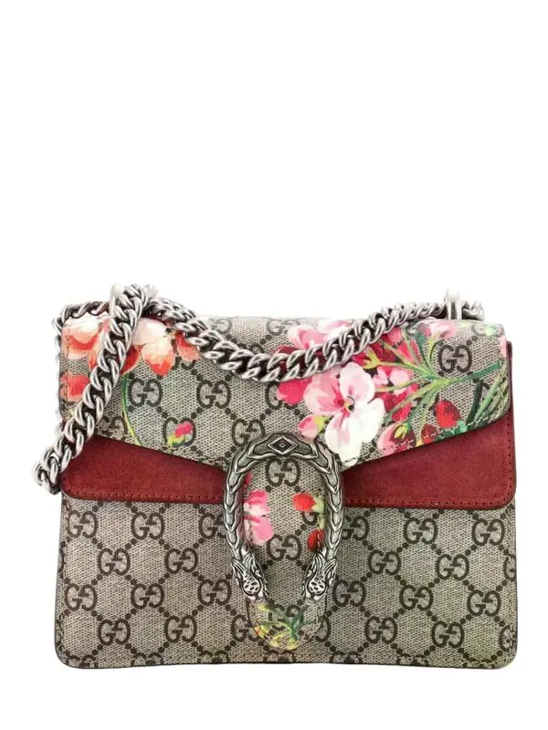 Gucci Dionysus Bag Blooms Print Gg Coated Canvas Mini Shoulder Bag - Brown