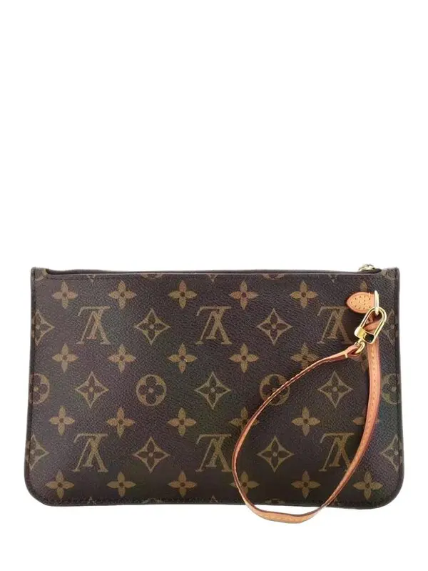 LOUIS VUITTON Neverfull Pochette Monogram Canvas Large Pouch - Brown