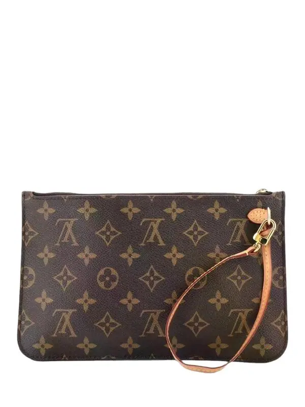 LOUIS VUITTON Neverfull Pochette Monogram Canvas Large Pouch - Brown