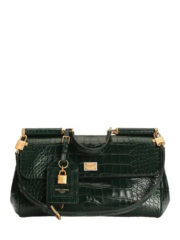 Dolce & Gabbana Medium My Sicily Alligator Handbag - Green