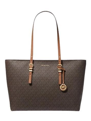 Michael Kors Quinn Large Signature Logo Tote Bag - Brown