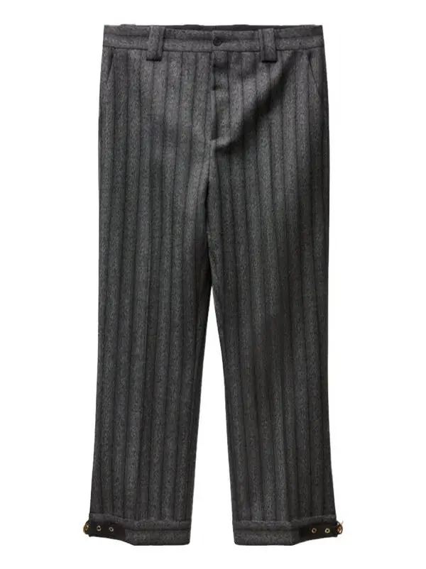Versace Pinstripe Formal Pants - Grey