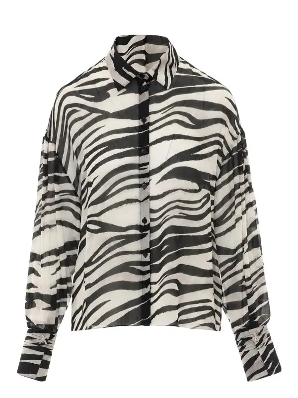 Patrizia Pepe Sheer Zebra Shirt - No