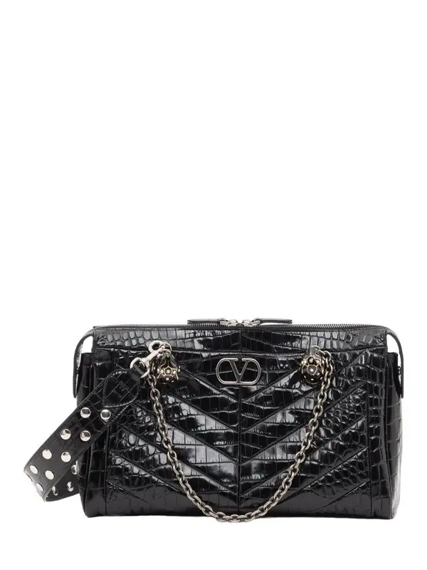 Valentino Garavani Logo Shoulder Bag - Black