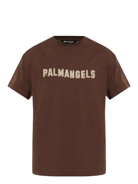 Palm Angels Logo Print T-shirt - Brown