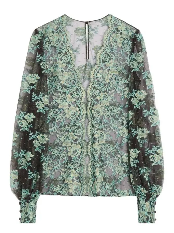Valentino Garavani Lace Top - Gray