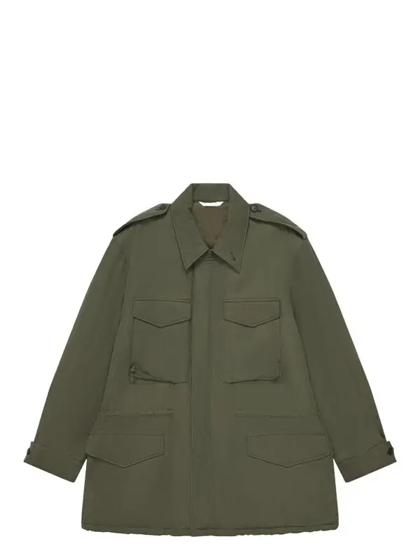 Auralee Brushed Satin Padded Military Blouson - Olive