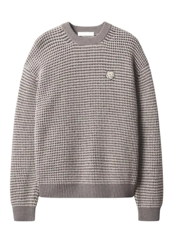 Maison Kitsuné Fox-head Waffle-knit Sweater - No